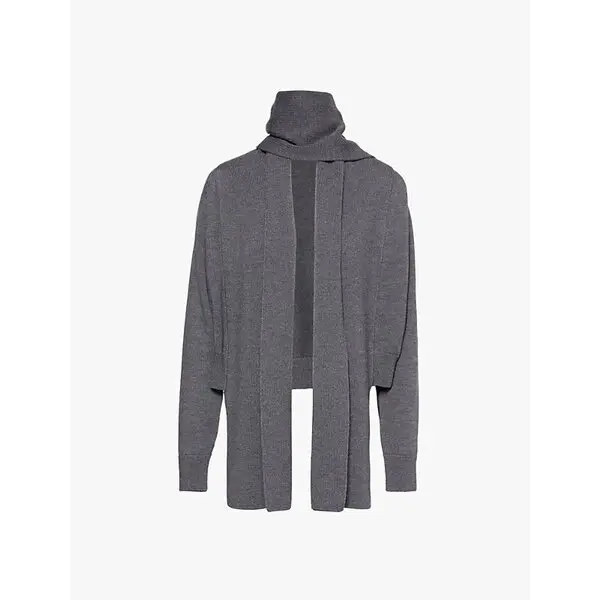 Alaïa Scarf Draped Wool Cardigan