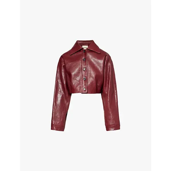 Khaite Sue Cropped Leather Jacket