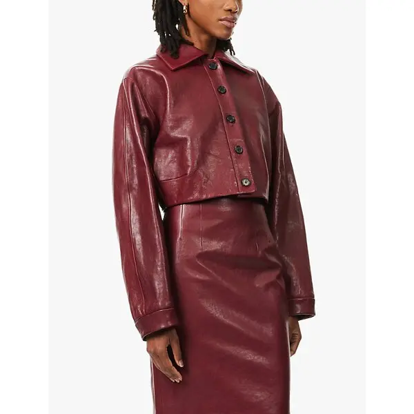 Khaite Sue Cropped Leather Jacket