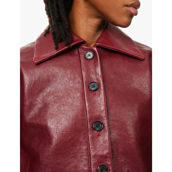 Khaite Sue Cropped Leather Jacket