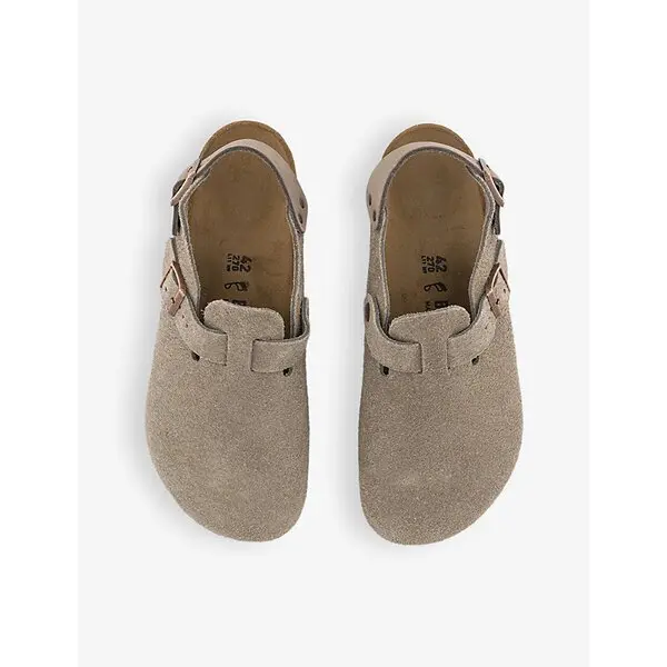 BIRKENSTOCK Logo-embossed Suede Clogs - Taupe