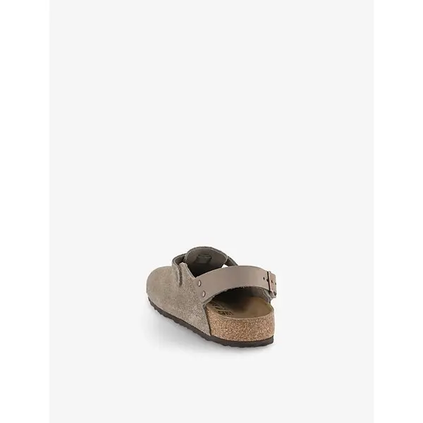 BIRKENSTOCK Logo-embossed Suede Clogs - Taupe