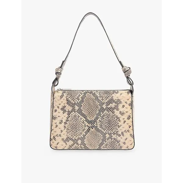 Whistles Erica Snakeskin-effect Leather Shoulder Bag