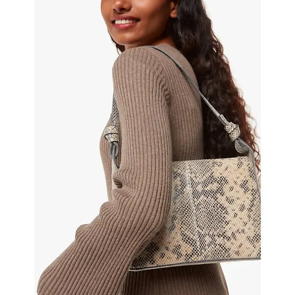 Whistles Erica Snakeskin-effect Leather Shoulder Bag