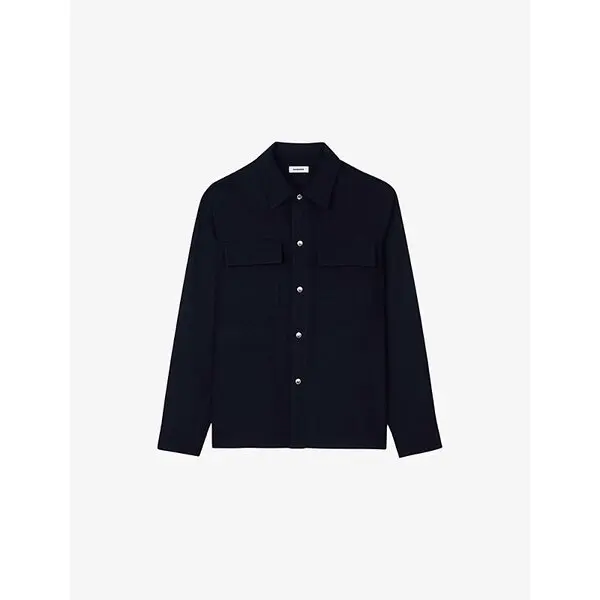 Sandro Patch-pocket Wool-blend Overshirt