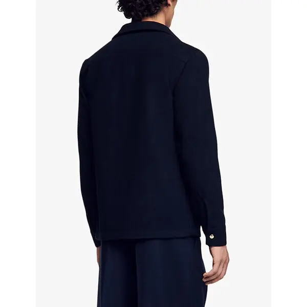 Sandro Patch-pocket Wool-blend Overshirt