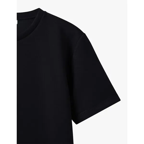 REISS Crewneck Short-sleeve Stretch-jersey T-shirt - Navy Blue
