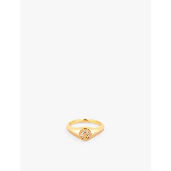 Astrid Miyu Horseshoe Signet Ring In Gold 51% Off Editorialist