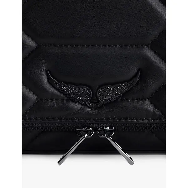 Zadig&Voltaire Rock Xl Quilted-stitch Leather Clutch Bag - Noir