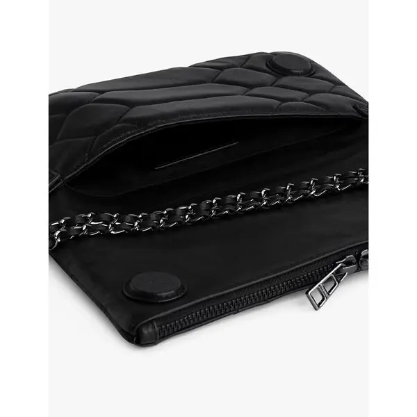 Zadig&Voltaire Rock Xl Quilted-stitch Leather Clutch Bag - Noir