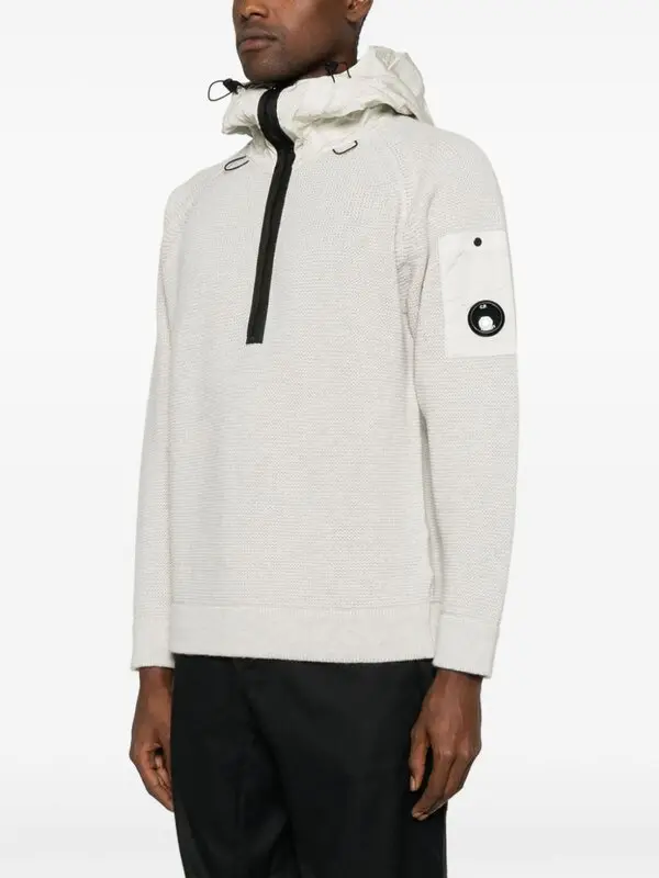 C.P. COMPANY Lens-detail Knitted Hoodie