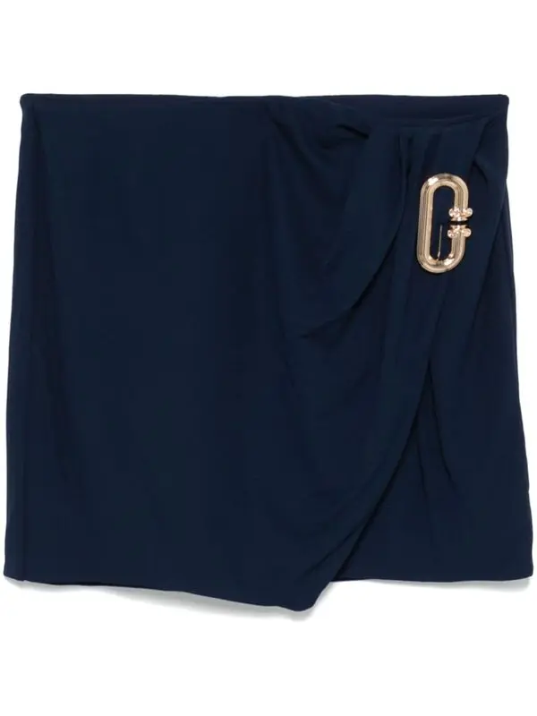 Casablanca Draped Mini Skirt - Blue