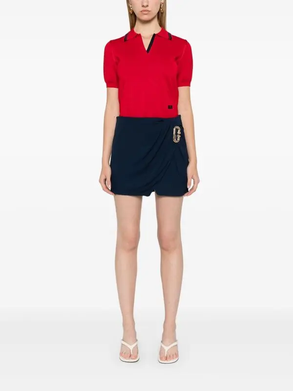 Casablanca Draped Mini Skirt - Blue
