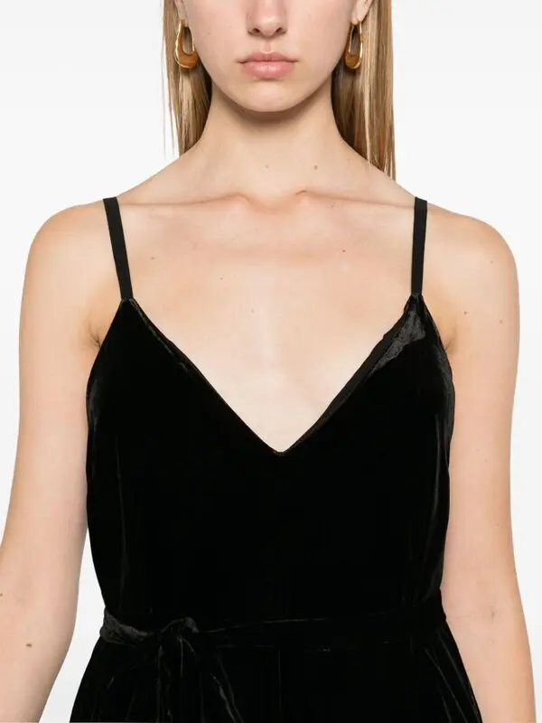 Gold Hawk Velvet V-neck Jumpsuit - White