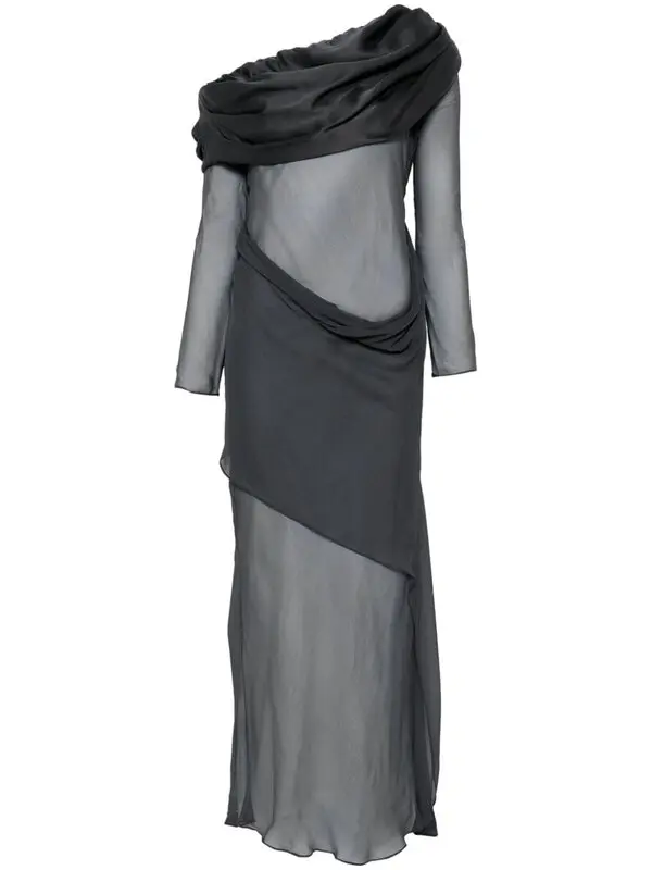 Christopher Esber Sheer Maxi Dress - Grey