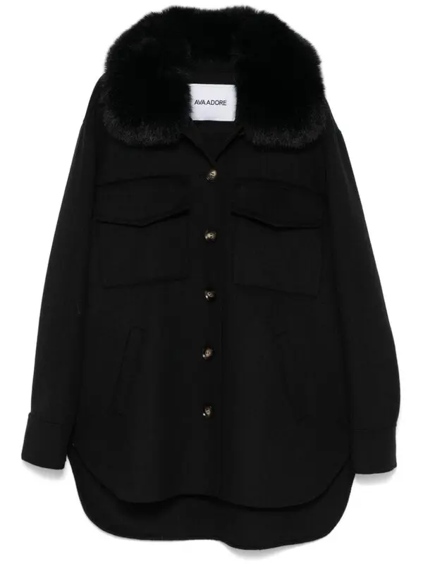 AVA ADORE Faux Fur-collar Coat