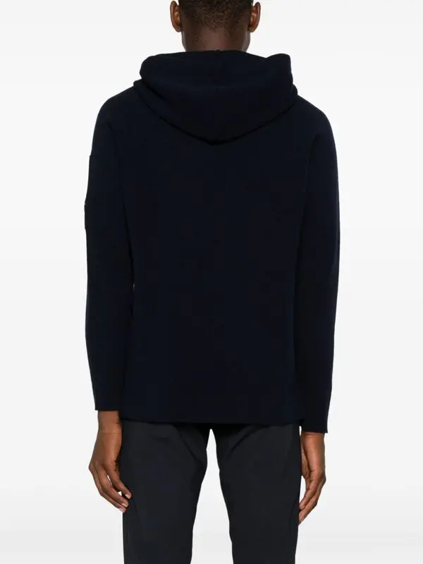 C.P. COMPANY Lens Detail Wool Blend Hoodie - Blue