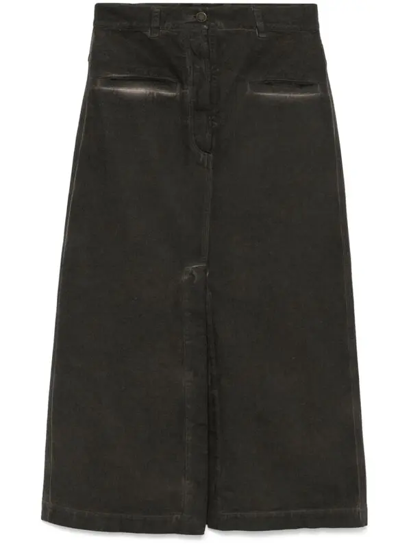 UMA WANG Cotton Twill Midi Skirt