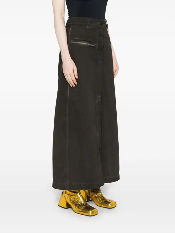 UMA WANG Cotton Twill Midi Skirt