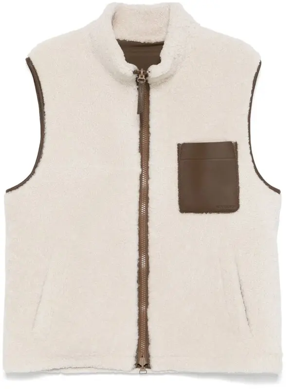 YVES SALOMON Shearling Gilet - White
