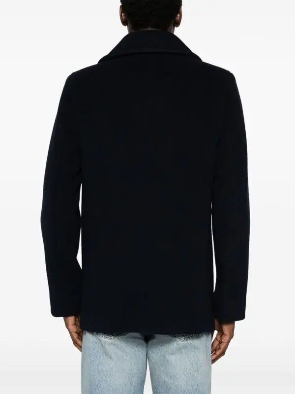 Sandro Straight-fit Wool-blend Coat - Blue