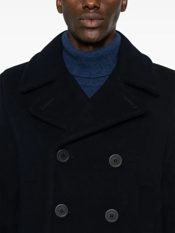 Sandro Straight-fit Wool-blend Coat - Blue