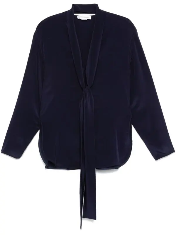 Victoria Beckham Scarf-detail Blouse - Blue