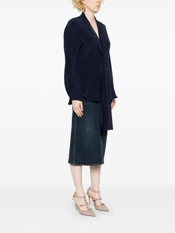 Victoria Beckham Scarf-detail Blouse - Blue