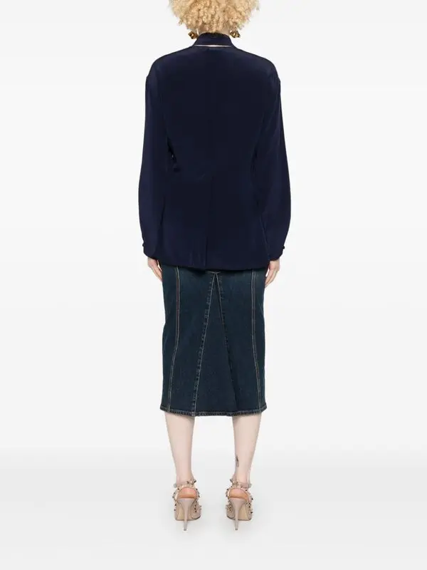 Victoria Beckham Scarf-detail Blouse - Blue