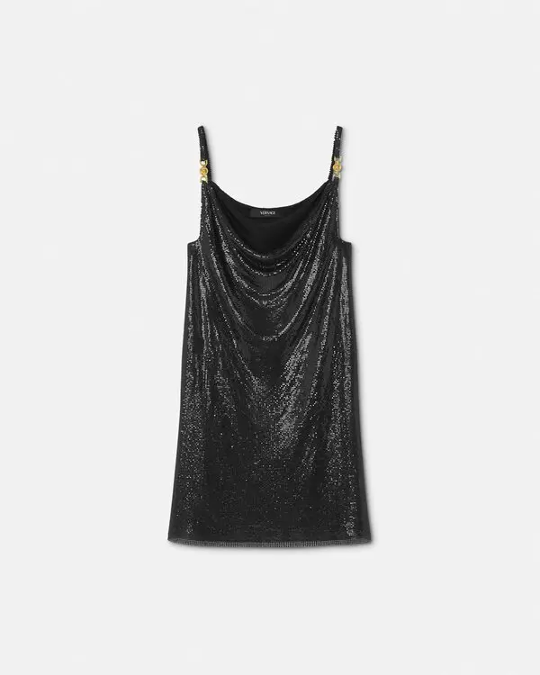 Versace Metal Mesh Mini Dress - Black