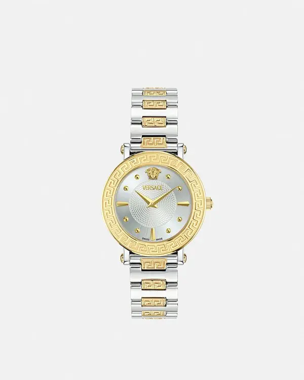 Versace Greca Sphere Watch - Silver+gold