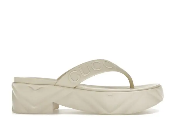 Gucci Thong Platform Sandal - White
