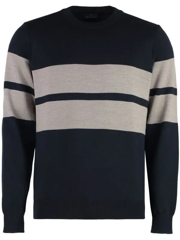 Paul & Shark Striped Wool Sweater - Blue