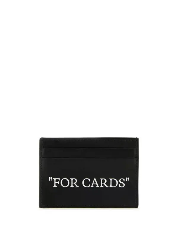 Off-White Quote Card Holder - Black