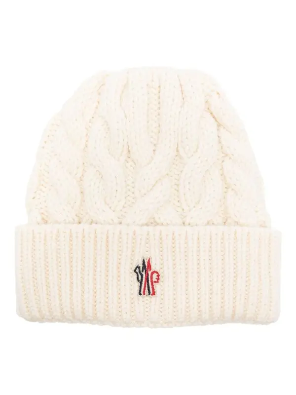 Moncler Cable-knit Beanie - White