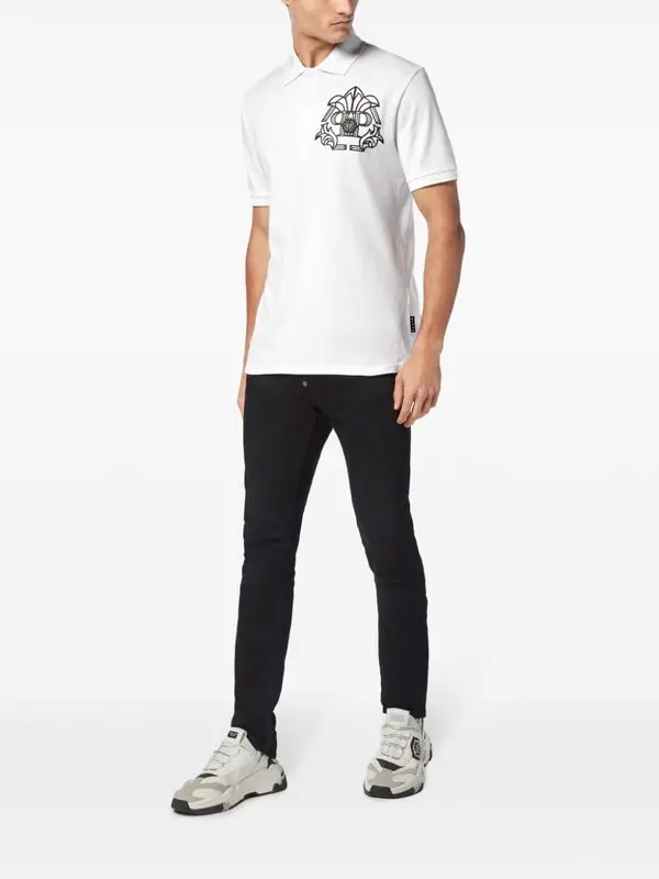 Philipp Plein Skull & Bones Piqué Polo Shirt