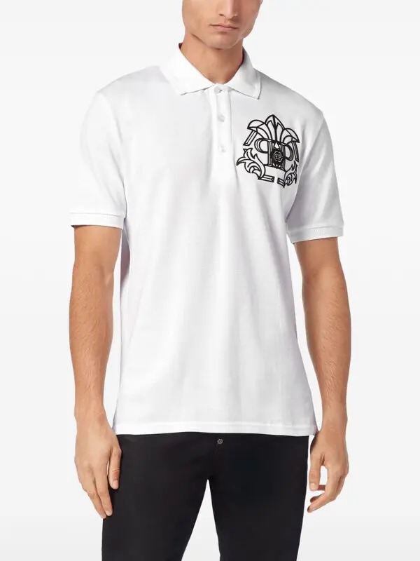 Philipp Plein Skull & Bones Piqué Polo Shirt