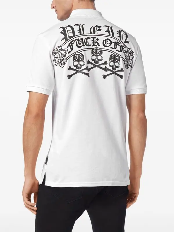 Philipp Plein Skull & Bones Piqué Polo Shirt