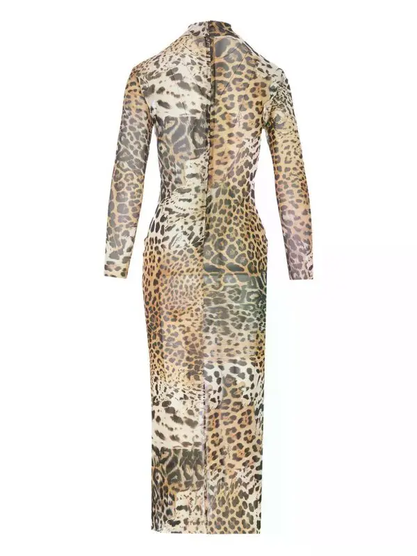 Roberto Cavalli Leopard-print Midi Dress