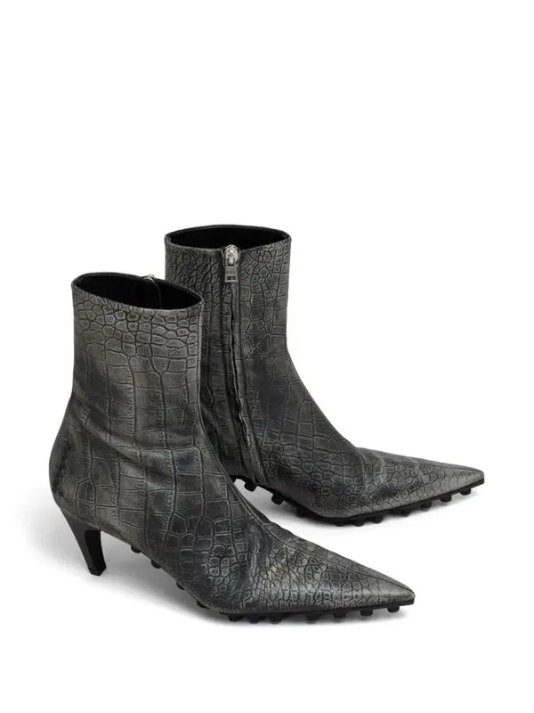 Marni Spike Crocodile-effect Leather Boots