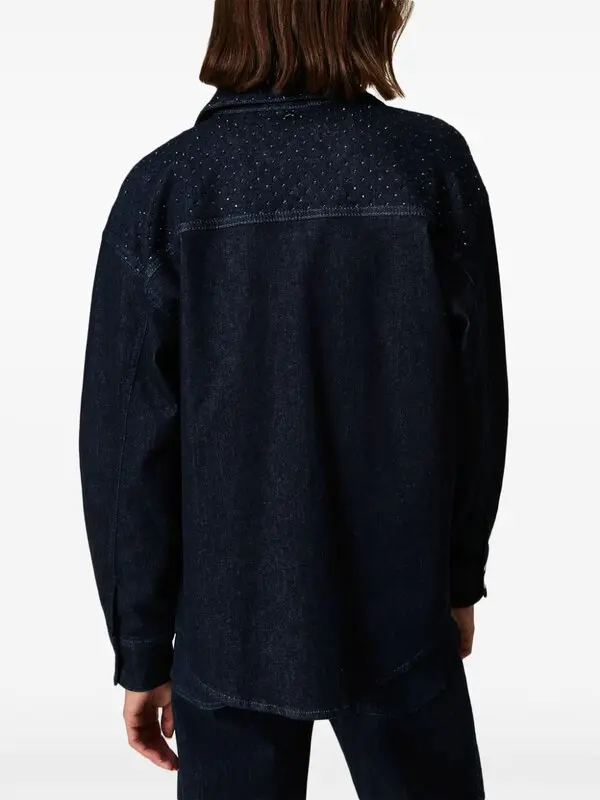 TWINSET Rhinestone-embellished Denim Shirt
