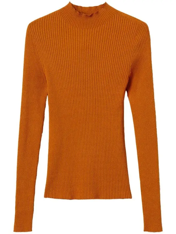 TWINSET Ribbed Turtleneck Sweater - Orange