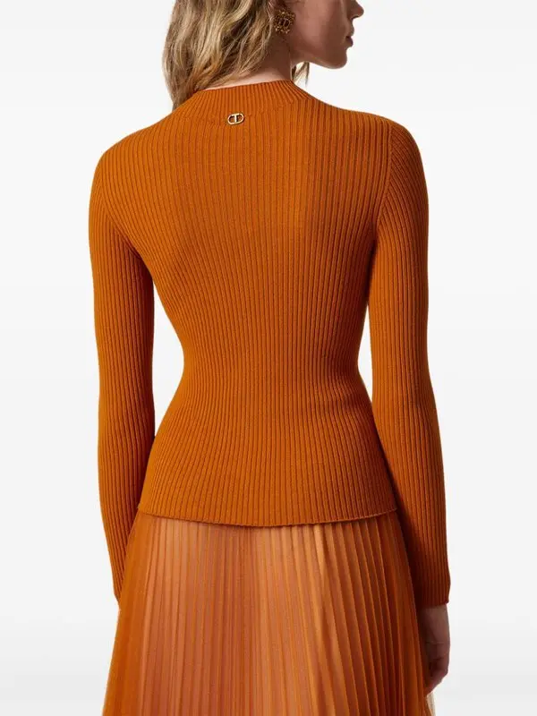 TWINSET Ribbed Turtleneck Sweater - Orange