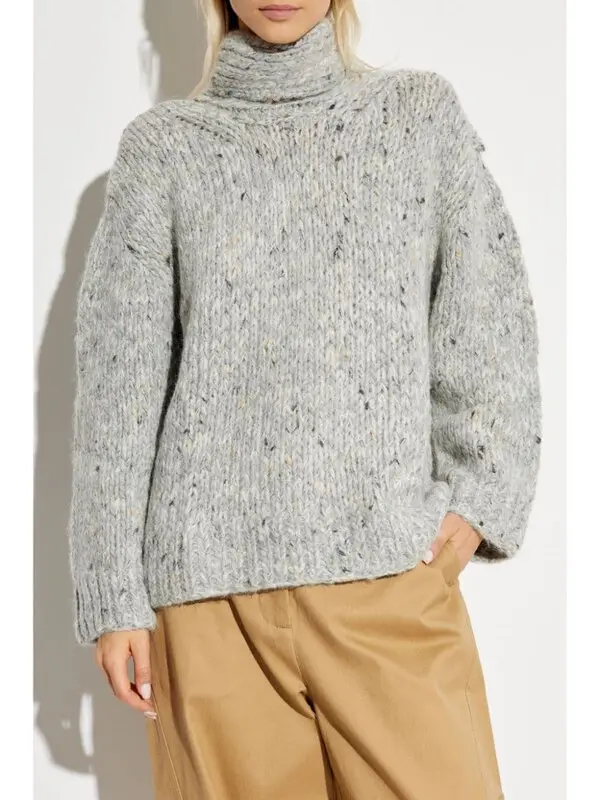 GANNI Rear Slit Roll Neck Sweater