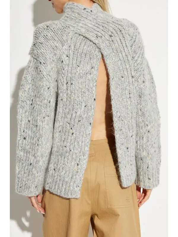 GANNI Rear Slit Roll Neck Sweater