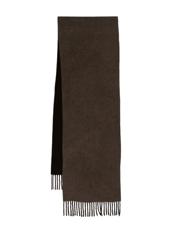 Polo Ralph Lauren Fringed Logo-print Scarf - Brown