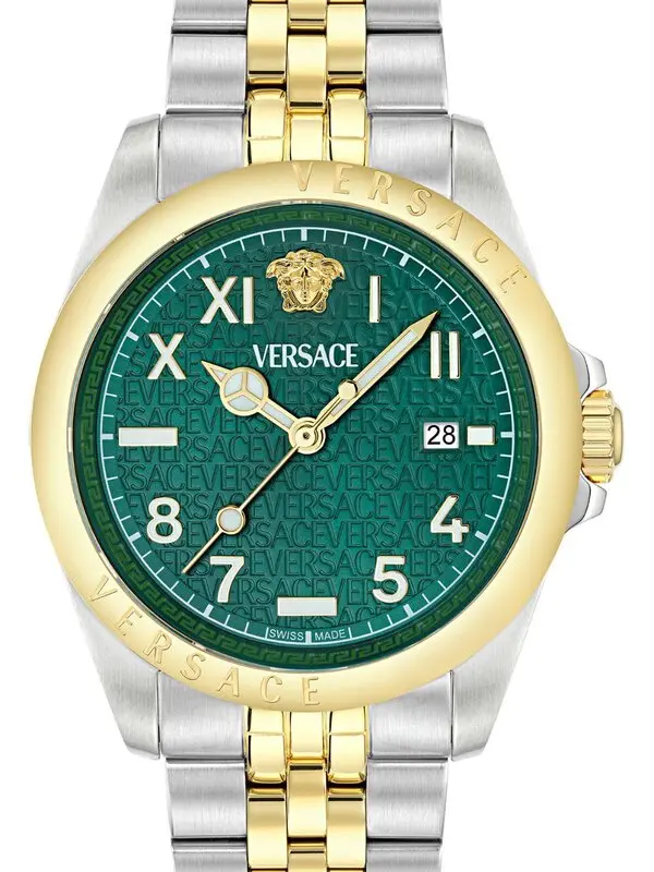 Versace Anteo 41mm Watch With Stainless Steel Link Bracelet