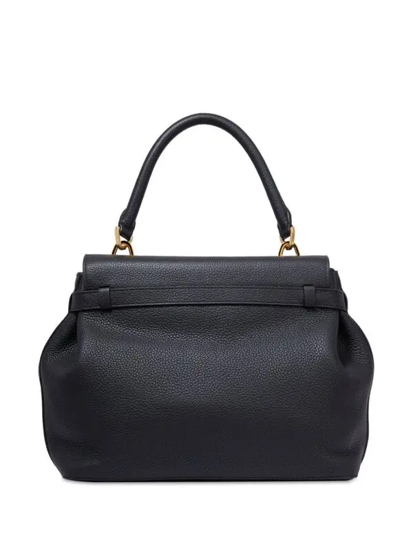LANCEL Charlie De Lancer Medium Leather Tote Bag - Black