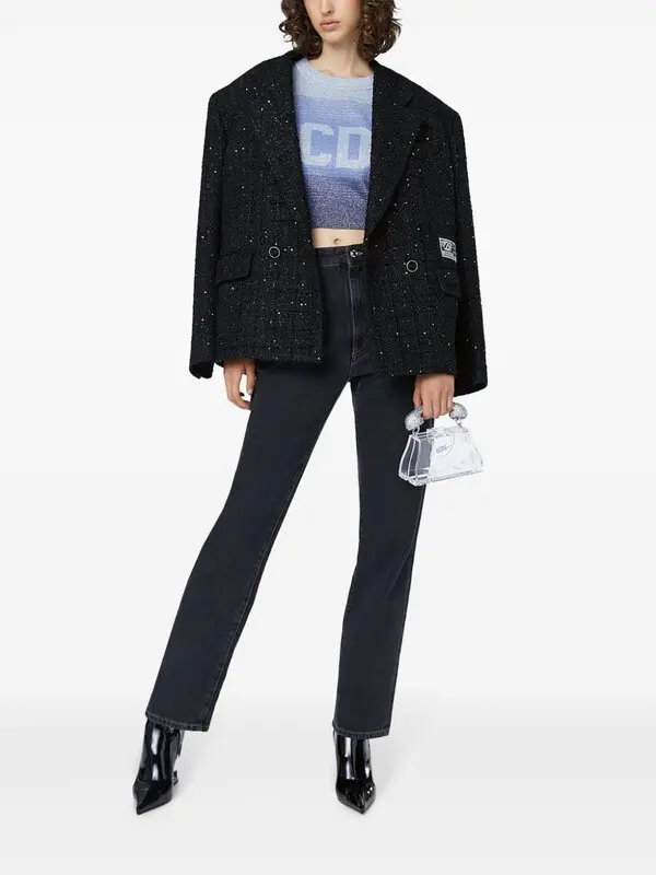 Gcds Rhinestone-embellished Straight Leg Jeans