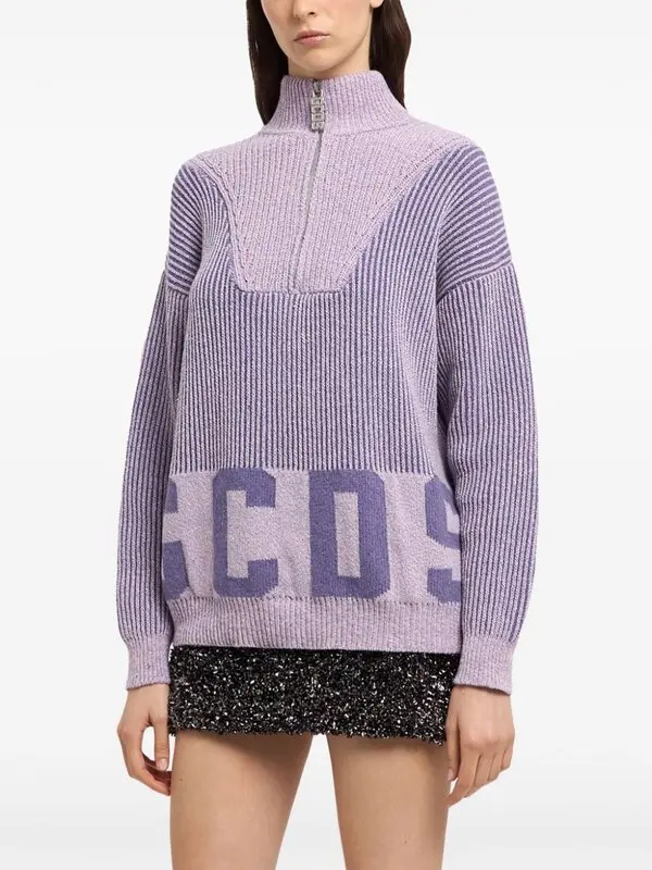 Gcds Half-zip Jumper - Purple